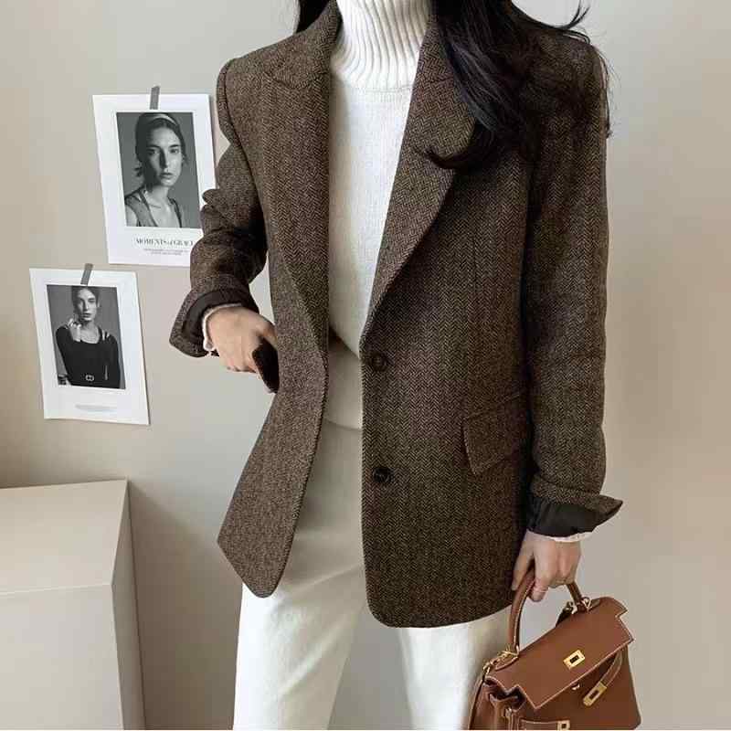 ・柄: その他・フィット: ゆったり・着丈: ミドル丈・ネックライン: ポロネック・袖丈: 長袖・袖のタイプ: プリンセススリーブ・素材: 綿、スパンデックス・カラー: グレー、コーヒー・サイズ: S、M、L、XL、XXL・スタイル: エレ...