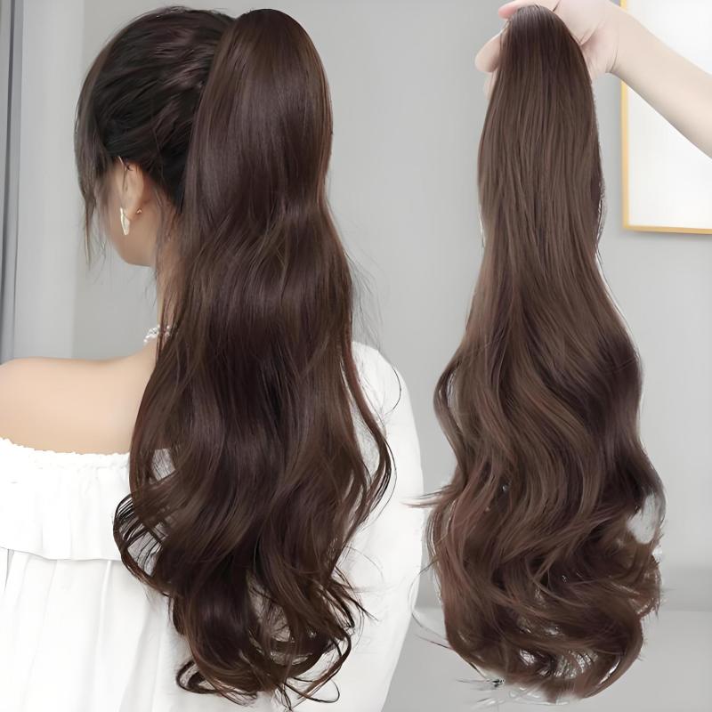 ・カテゴリ: 付け毛・スタイル: ポニーテール・対象: 女性・製法: 機械製・素材: 高温シルク・カラー: ブラック、ダークブラウン、ライトブラウン・長さ: 約45cm