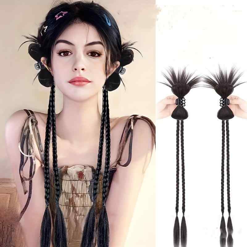 ・マ尾スタイル: 发束・ブランド: 海纶丝・ブランドタイプ: 国货品牌・モデル: 7051・対象: 通用・加工技術: 机制・染色とパーマ: 可以烫染・素材: 高温丝・肌色: 任何肤色・顔型: 任何脸型・商品番号: 7051・色: ブラック6...