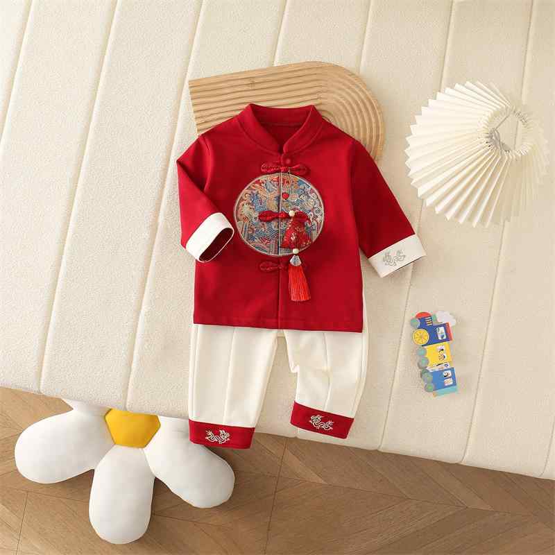 ・対象: 女の子・スタイル: 韓国・セット内容: トップス、ボトムス・袖丈: 長袖・パンツ丈: 五分丈・厚さ: 普通・柄: キャラクター・素材: 綿95%・対象年齢: 3～8歳 (100～140cm)・カラー: レッド・サイズ: 73cm,...