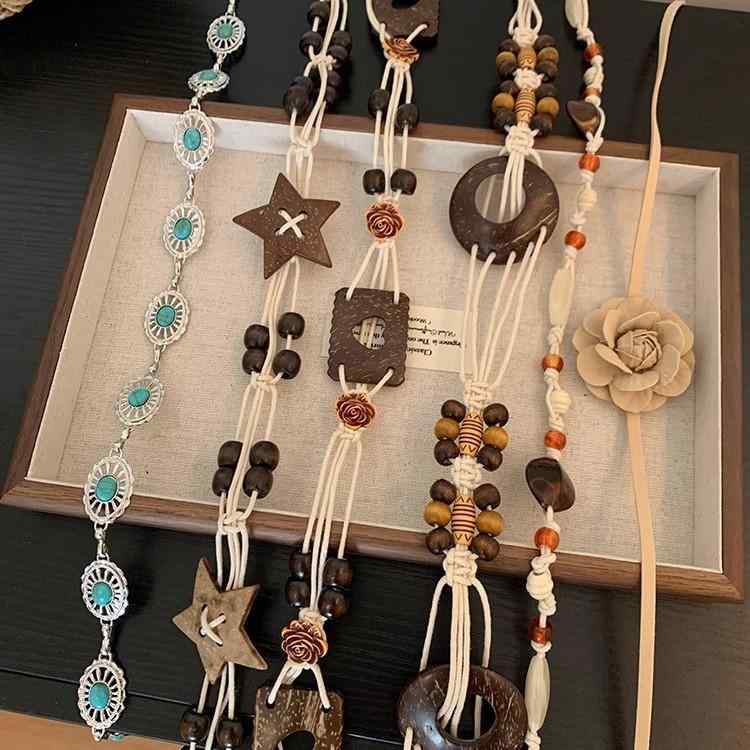 ・素材: その他・バックル素材: その他・バックル留め具の種類: オートロック・カラー: 星柄, 花柄, サファイア風, 楕円形, ベーシック, ハート柄・ベルト幅: 普通 (2～4cm)・スタイル: ボヘミアン, エスニック, 文芸, エ...