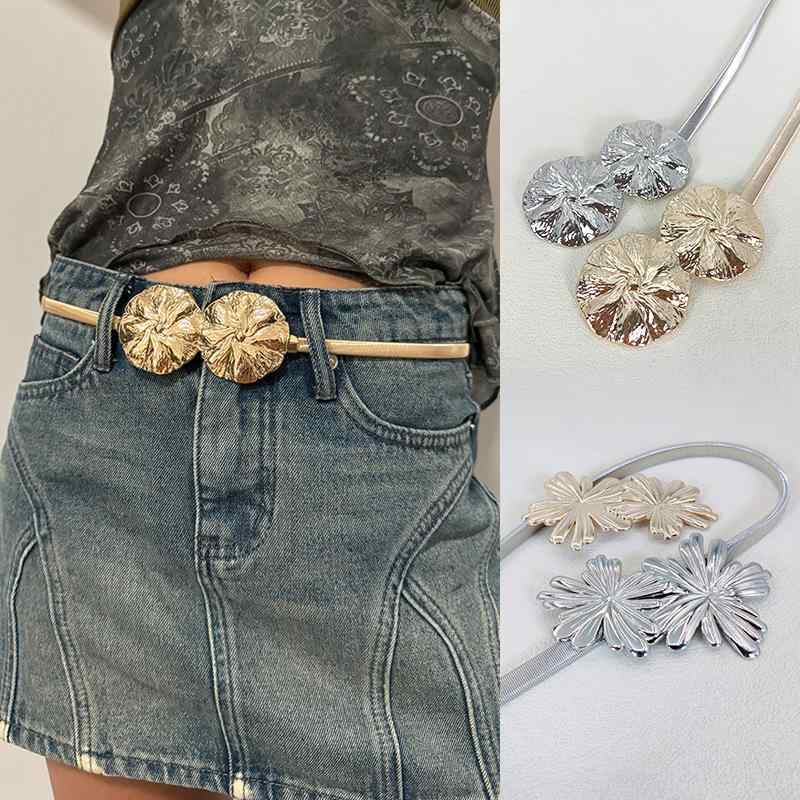 ・素材: 金属、合金・バックル素材: 合金・バックル留め具: フック・カラー: ゴールド+テクスチャスプリング、シルバー+テクスチャスプリング、ゴールド+大小花火バックルスプリング、シルバー+大小花火バックルスプリング・ベルト幅: 細め (...