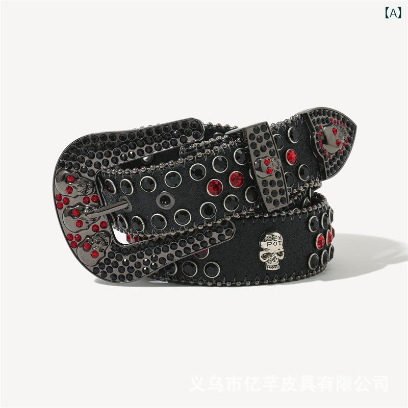 ・素材: PUレザー・バックル素材: 合金・バックル留め方: ピンバックル・カラー: ブラック、ピンク、グリーン、レッド・ベルト幅: 普通(2-4cm)・長さ: 110cm・サイズ: 110cm・スタイル: 手描き、パンク、ストリート、個性...