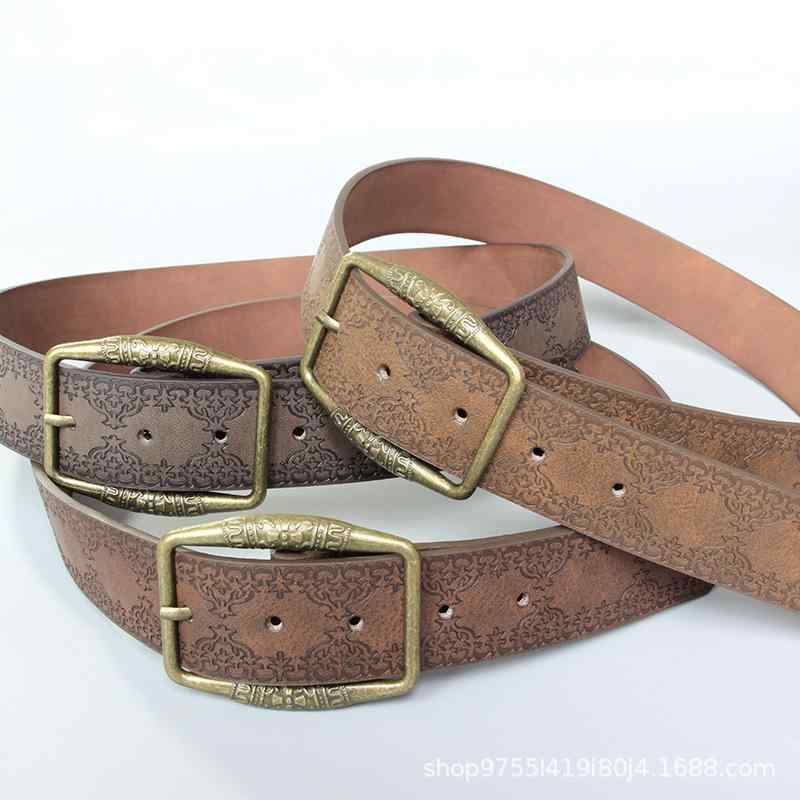 ・素材: PUレザー・バックル素材: 合金・バックル留め方: ピンバックル・カラー: ダークブラウン、ライトブラウン、青墨色、ホワイト・ベルト幅: 2～4cm・長さ: 100cm、105cm・スタイル: レトロ、文芸、エキゾチック・加工: ...