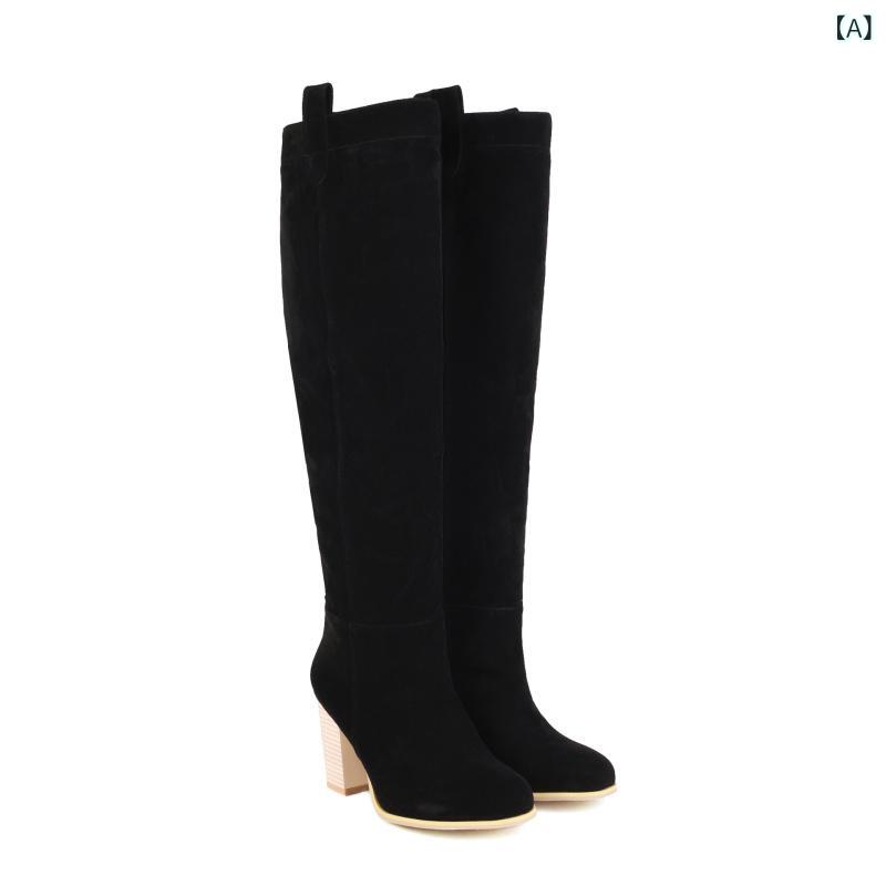 ・カテゴリ: ファッションブーツ・対象年齢: 成年・素材（甲）: 人造PU・素材（底）: ゴム・性別: 女性・スタイル: 欧米・つま先形状: ラウンドトゥ・ヒール形状: 太めヒール・ヒール高さ: ハイヒール（6-8cm）・筒丈: ニーハイ・...