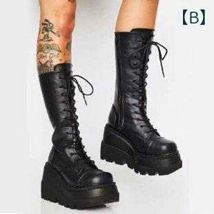 ・項目名: カテゴリ・値: 騎士ブーツ・項目名: 対象年齢・値: 成人・項目名: 靴の素材（アッパー）・値: 人工PU・項目名: 靴底の素材・値: プラスチック・項目名: 対象・値: 女性・項目名: スタイル・値: 欧米・項目名: つま先の...