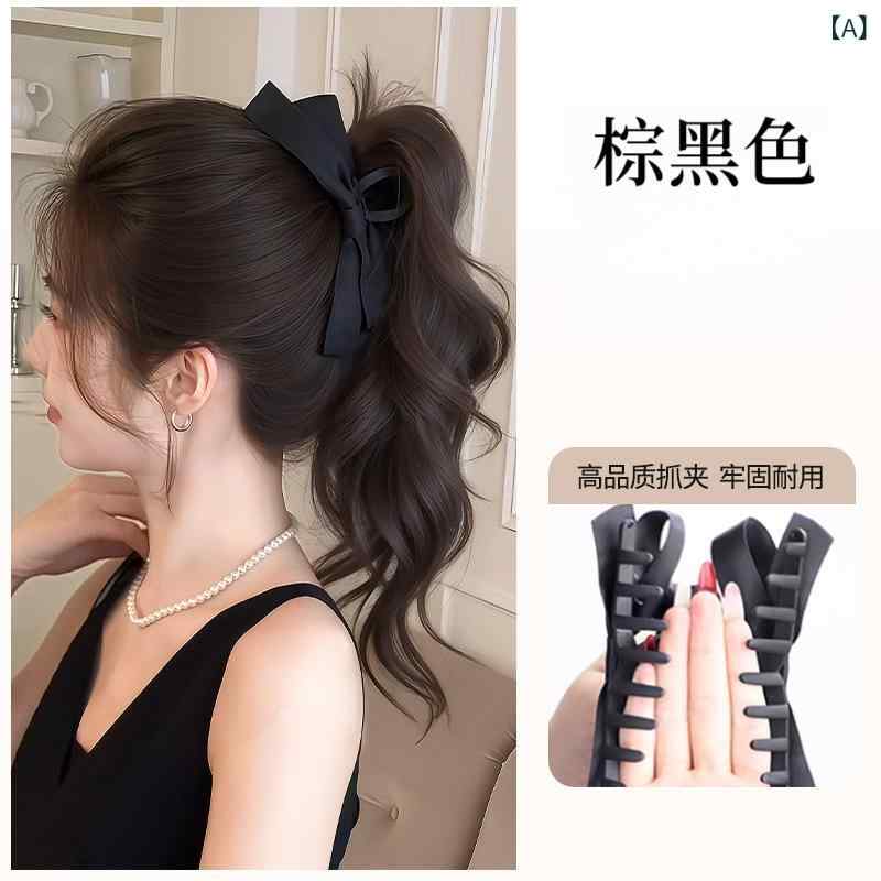 ・スタイル: ポニーテール・対象: 女性・加工方法: 手作り・染色・パーマ: 不可・素材: 高温シルク・対応肌色: 全ての肌色・対応顔型: 全ての顔型・商品番号: 抓夹M004・カラー: 茶黒色、自然な黒色、濃い茶色、明るい茶色・カテゴリー...