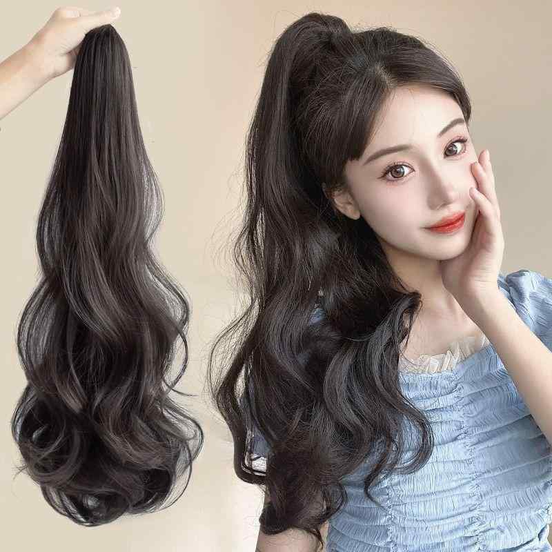 ・ヘアスタイル: ポニーテール・対象: 女性・製造方法: 機械製・ヘア素材: 高温シルク・適用肌色: すべて・適用顔型: すべて・カラー: 自然な黒, 濃い茶色, 中間の茶色, 薄い茶色