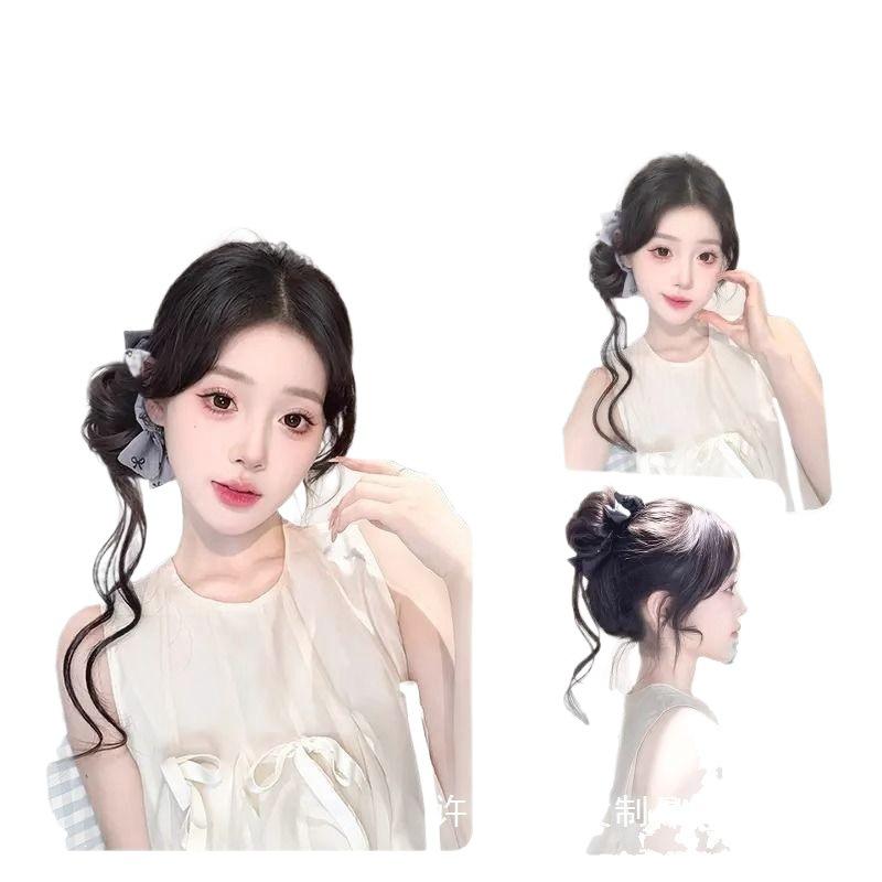 ・素材: 高温シルク・ヘアスタイル: ヘアバンド・長さ: ショート・対象: 女性・スタイル: ナチュラル・肌タイプ: すべての肌タイプ・顔型: すべての顔型・カラー: ブラック（蝶結び、姫カット）、グレー（蝶結び、姫カット）・効果: ヘアス...