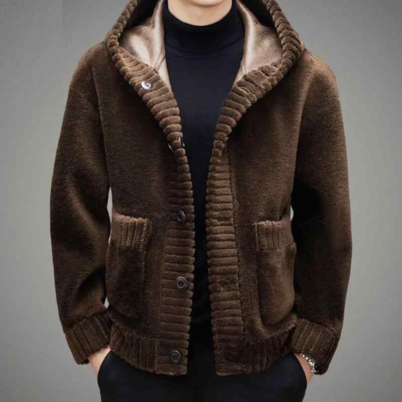 ・素材: ポリエステル95%・スタイル: シンプル・対象: 24-35歳・タイプ: ルーズ・前立て: シングルブレスト・フード: 有り・厚さ: 厚手・シーズン: 冬・対象年齢: 成人・対象: メンズ・生地: 化学繊維混紡・シーン: カジュア...