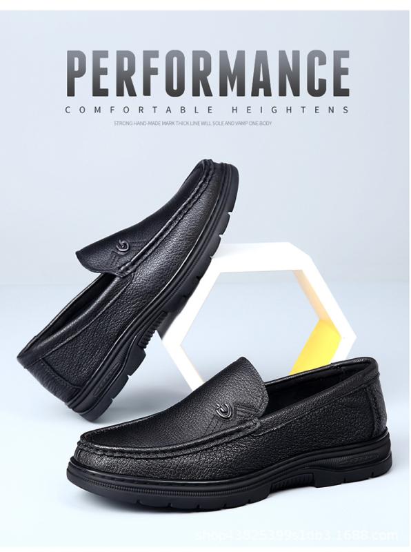 ・性別: 男性・靴底素材: ゴム・対象年齢: 中年（40-60歳）・甲革素材: 羊革・つま先形状: ラウンド・機能: 通気性、防滑・ヒール高: ミドルヒール（3-5cm）・デザイン: ステッチ・スタイル: カジュアル・柄: 無地・シーズン:...