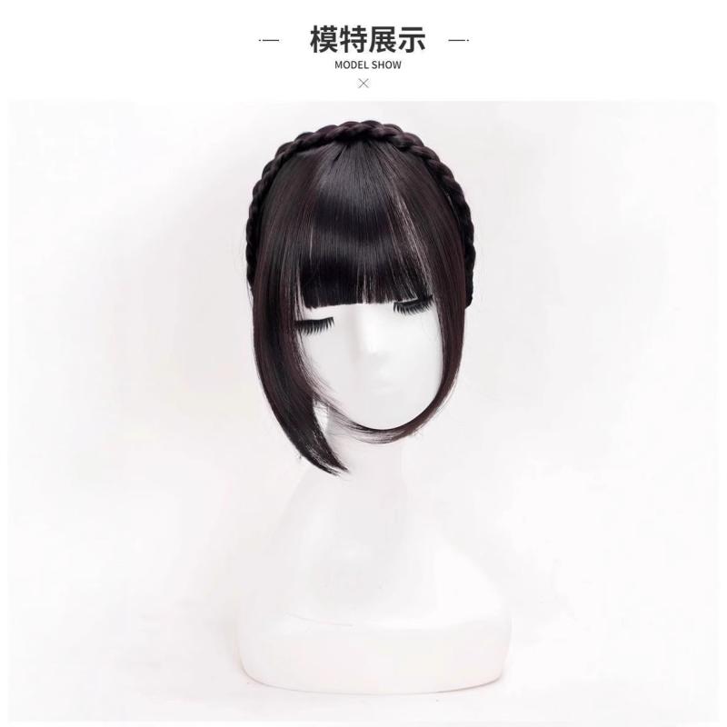 ・対象: 男女兼用・ヘアスタイル: ストレート・髪の素材: 高温シルク・肌の色: 全ての肌色・顔の形: 全ての顔型・前髪タイプ: ぱっつん・用途: ヘアアレンジ・色: 黒髪、自然な黒色、濃い茶色、明るい茶色・カテゴリ: 付け毛（前髪）