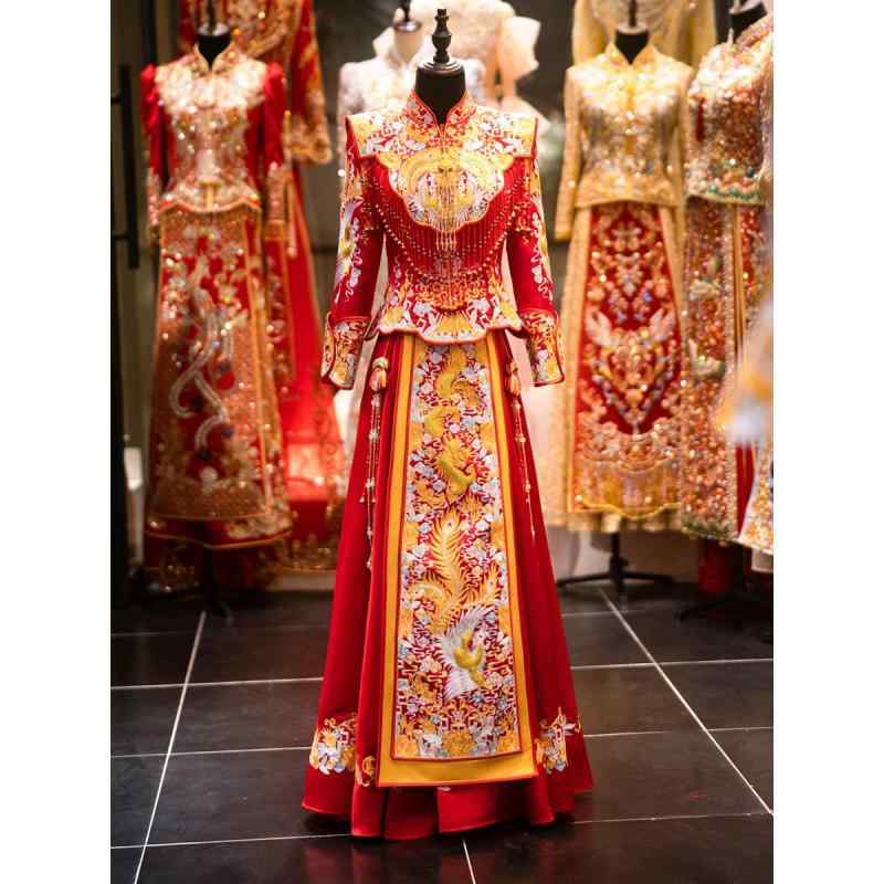 ・素材: ポリエステル・カテゴリ: 秀禾服・色: 緞子、ベルベット・サイズ: S、M、L、XL、XXL・対象: 成人・スタイル: エスニック