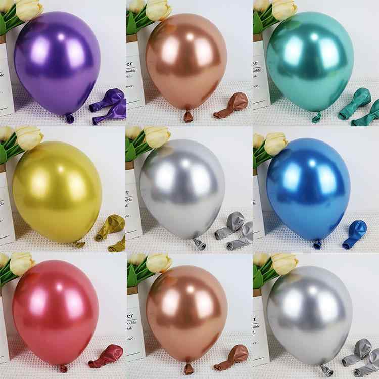 ・素材: ラテックス・気球タイプ: 飾り気球・形状: 円形・サイズ: 約33cm・カラー: 金属銀, 金属粉, 金属青, 金属赤, 金属金, 金属緑, 金属紫, 金属混色