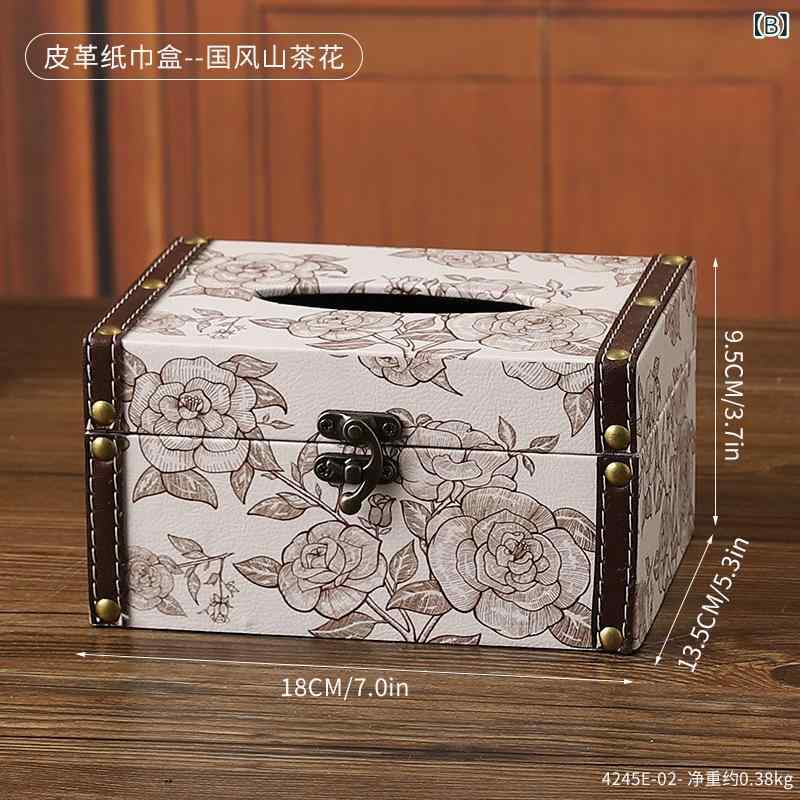 ・素材: 木・ティッシュタイプ: 抽取式・利用シーン: リビング・スタイル: 軽奢・カラー: 喜鹊登枝・カラー: 国风山茶花・カラー: 蝶戏花・カラー: 复古格韵・機能: 多用途
