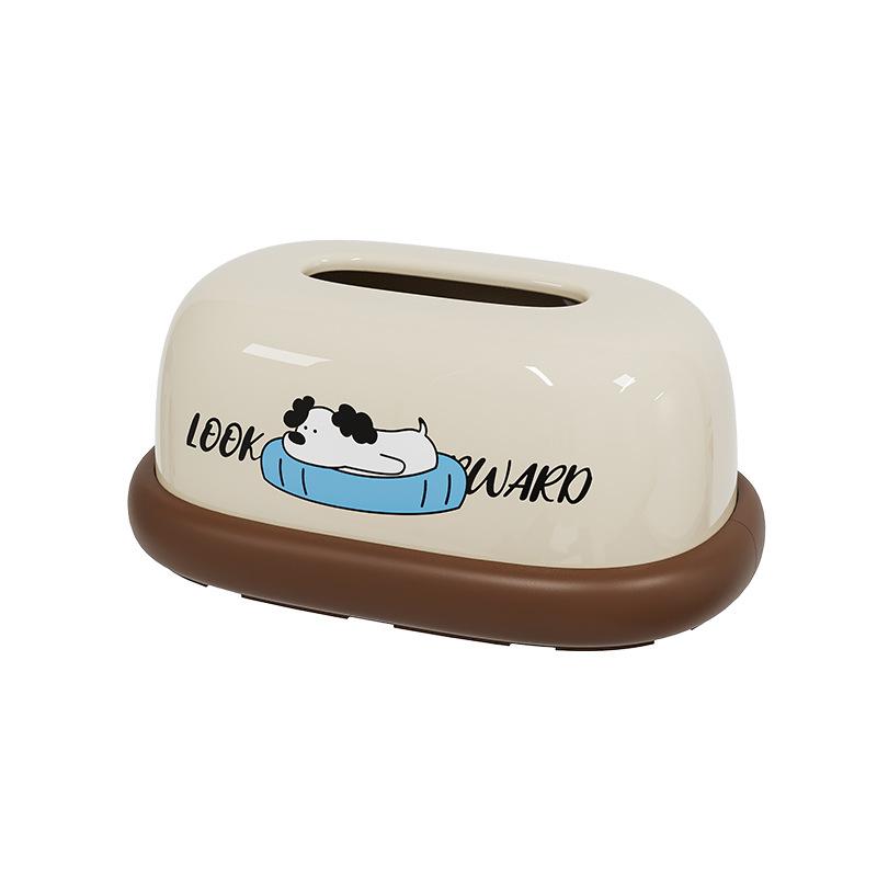 ・素材: プラスチック・利用場所: リビング、浴室・カラー: クリーム色-幸せな子犬・機能: 多用途・カテゴリ: ティッシュケース・スタイル: 現代的ミニマリスト