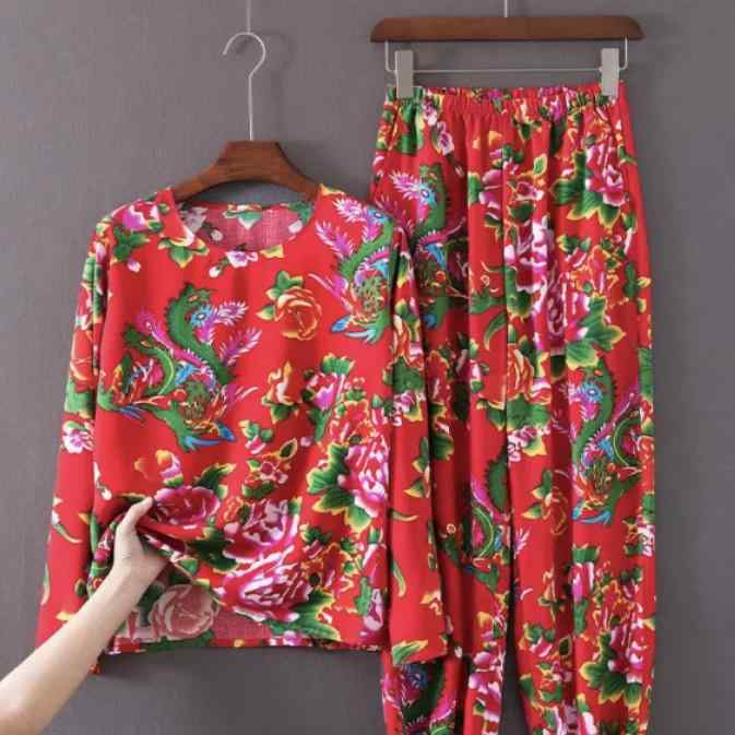 ・カテゴリ: セットアップ・素材: ポリエステル・厚さ: 薄手・ネックライン: ラウンドネック・袖丈: 五分袖・パンツ丈: 長ズボン・機能: 通気性、睡眠、ルームウェア、涼感、快適性・対象: 若年層女性・シーン: アウトドア、ルームウェア、...