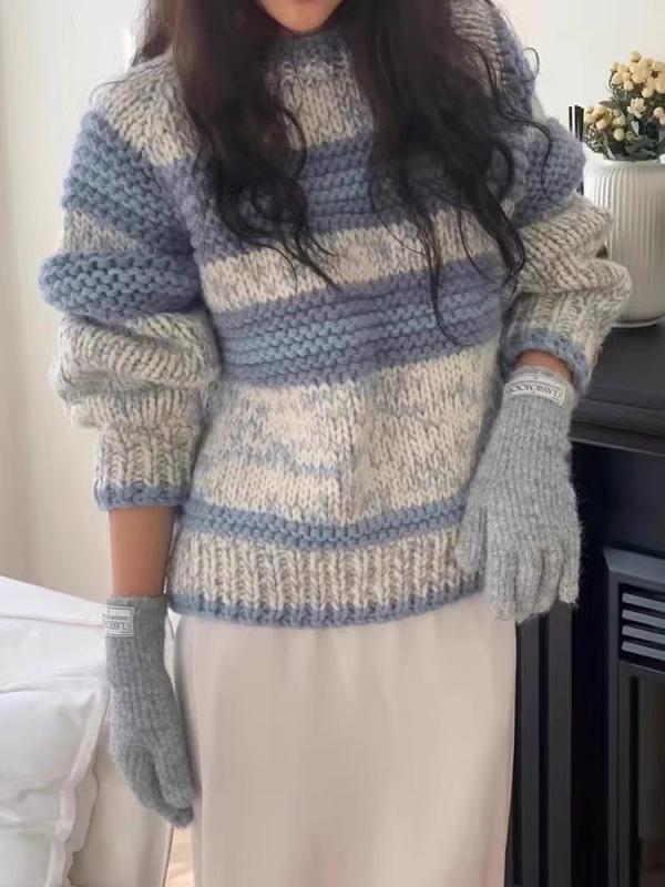 ・カテゴリ: ニット・セーター・素材: ポリエステル・柄: 配色・厚さ: 中厚・スタイル: プルオーバー・フィット: ゆったり・着丈: ミドル丈(50〜65cm)・ネックライン: ラウンドネック・袖丈: 長袖・袖のタイプ: レギュラー袖・カ...