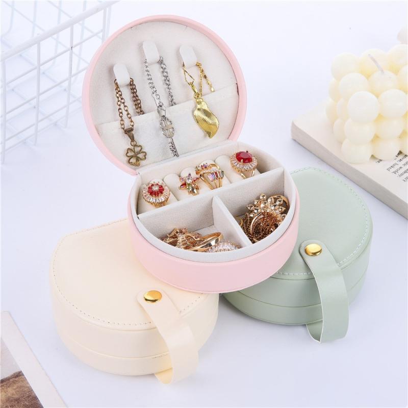 ・素材: PUレザー・用途: アクセサリー包装・形状: 半円手提げ・カラー: ホワイト、ピンク、抹茶・包装: OPP袋、外箱