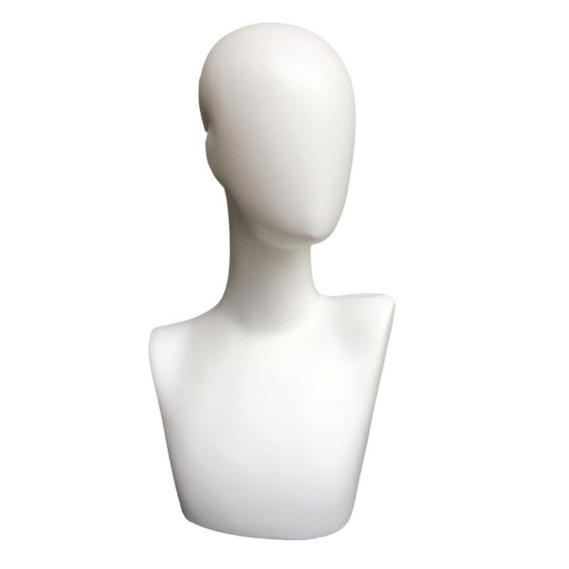 ・性別: 女性・対象: 成人・タイプ: 頭部モデル・素材: PPポリプロピレン・カラー: 白、アニメ頭モデル・その他: 高低肩、平肩、大頭囲55cm、縫い目あり、支え・台座3個付き