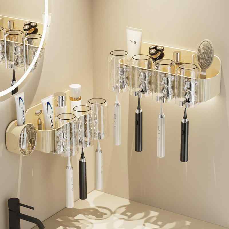 ・商品カテゴリ: 歯ブラシホルダー・機能: 収納、歯磨き粉絞り、穴あけ不要・素材: プラスチック・取り付けタイプ: 吸盤式・カラー: クリームホワイト(1個)、クリームホワイト(2個)、クリームホワイト(3個)、クリームホワイト(4個)、ク...