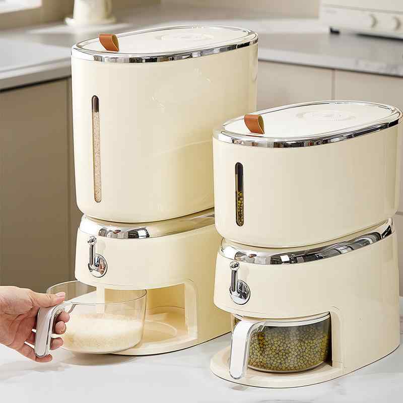 ・機能: 防湿、防虫、日付記録・素材: プラスチック・プラスチック種類: PP・容量: 10L以上・色: 米黄色・スタイル: 現代シンプル・製品カテゴリ: 米びつ/米保存容器・仕様: プッシュ式タイマー付き米びつ 中サイズ15L（個別包装）...