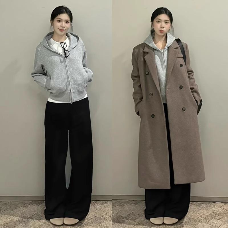 ・图案: 纯色・款式: 开衫・版型: 宽松型・组合形式: 单件・衣长: 短款(40cm<衣长≤50cm）・袖长: 长袖・袖型: 常规袖・领型: 连帽・厚薄: 厚・流行元素: 口袋・工艺: 高温定型・面料名称: 棉・主面料成分: 棉・颜...