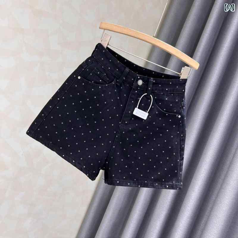 ・カテゴリ: 牛仔パンツ・スタイル: 通勤風・主な素材: 綿70-80%・パンツ丈: 三分丈・腰型: 高腰・厚み: 薄手・カラー展開: ブラック・サイズ展開: S,M,L,XL,2XL,3XL,4XL,5XL・パンツ型: ワイドレッグ