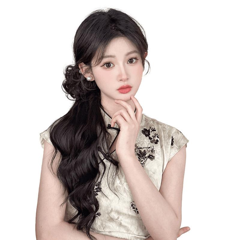 ・カテゴリ: ヘアエクステンション・スタイル: ポニーテール・対象: 女性・処理方法: 手作り・ヘア素材: 高温シルク・適用肌色: すべての肌色・適用顔型: すべての顔型・カラー: 黒茶色, 深茶色, 浅茶色