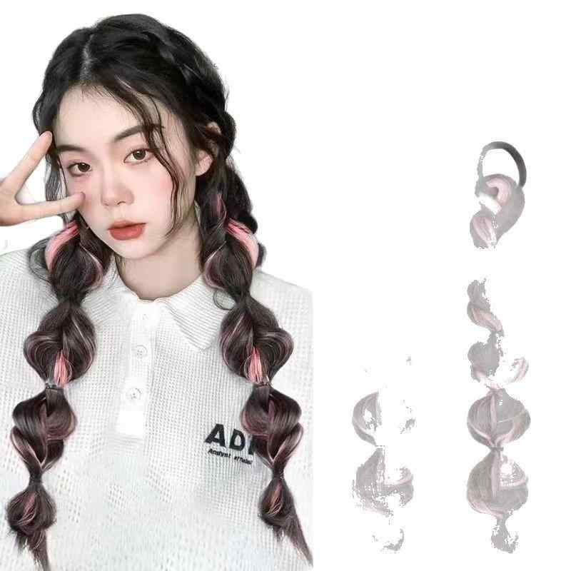 ・スタイル: ポニーテール・ブランド: 雅尔乐・モデル: 泡泡辫・対象: 男女兼用・加工方法: 機械製・染色・パーマ: 不可・ヘア素材: 高温シルク・対応肌色: 全ての肌色・対応顔型: 全ての顔型・商品番号: 泡泡辫・カラー: 桜ピンク、雾...