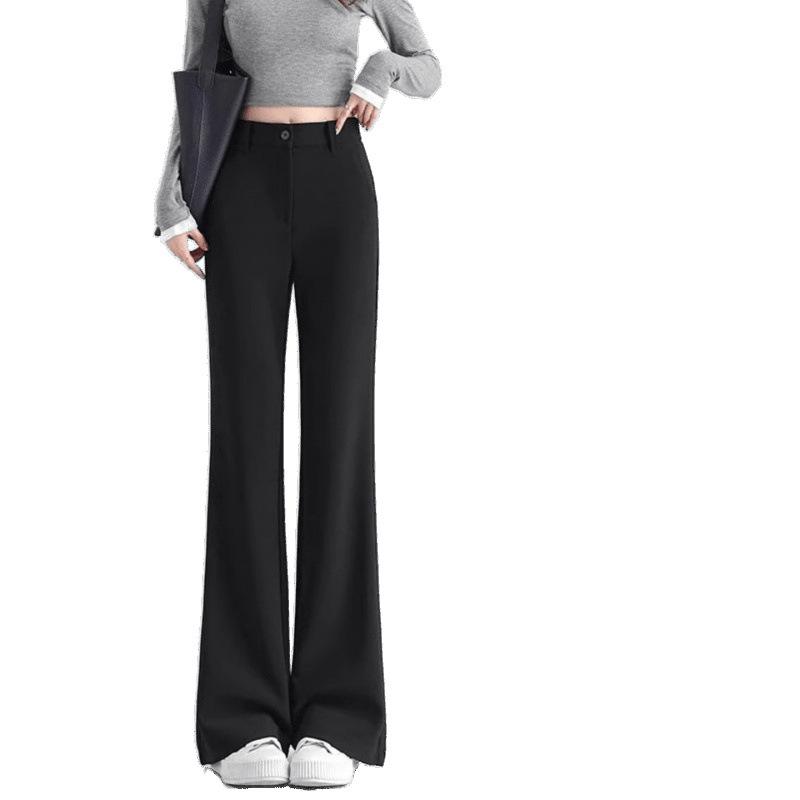 ・素材: 涤纶、その他・スタイル: 微喇裤・パンツタイプ: 微喇型・パンツ丈: 長ズボン・ウエスト: ハイウエスト・厚さ: 超薄・流行の要素: 3243112・カラー: ブラック・サイズ: S, M, L, XL, 2XL, 3XL, 4X...