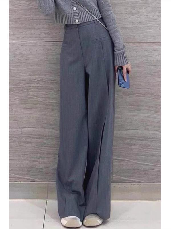 ・パンツの長さ: 長ズボン・パンツのスタイル: ワイドレッグ・スタイル: 通勤・素材: その他・カラー: グレー, ブラック・サイズ: S, M, L, XL・ウエスト: ハイウエスト・厚さ: 中・弾性: なし・対象: 女性・カテゴリー: ...