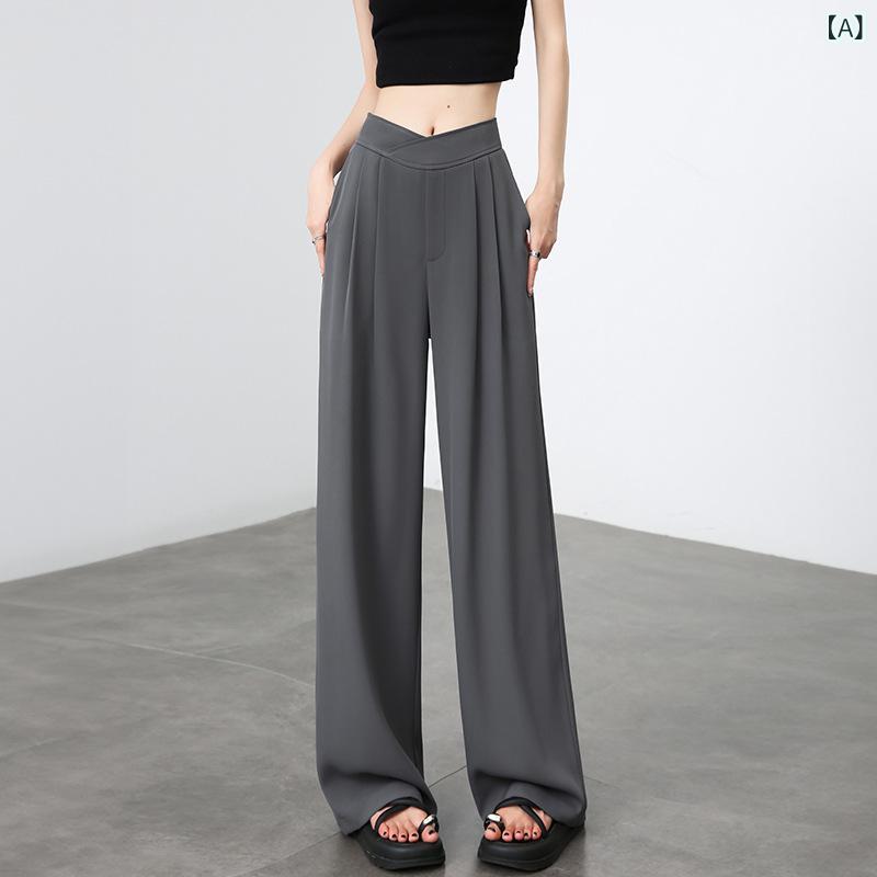 ・素材: ポリエステル繊維、スパンデックス・パンツスタイル: ストレート・パンツ丈: フルレングス・ウエスト: ハイウエスト・厚さ: 薄手・ディテール: ポケット・カラー: グレー, ブラック・サイズ: S, M, L, XL, 2XL・ス...