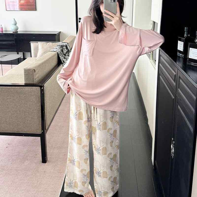 ・商品カテゴリ: セットアップ・素材: モダール・厚さ: 普通・生地の厚さ: 161-180g/平方メートル・ネックライン: ラウンドネック・袖丈: 長袖・パンツ丈: 長ズボン・機能: リラックス, 通気性, 睡眠, ホームウェア, 快適,...