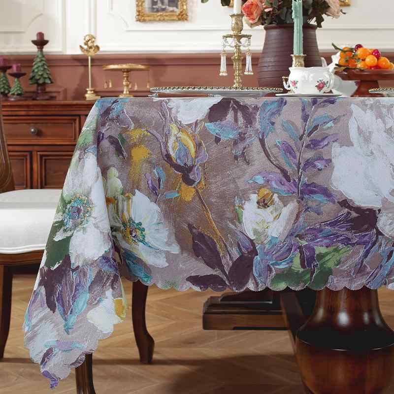 ・商品カテゴリ: テーブルクロス・形状: 長方形・カラー: 墨グリーン 油絵 波浪エッジ, 紫色 油絵 波浪エッジ, ピンク 油絵 波浪エッジ・サイズ: 90*90cm, 90*140cm, 110*110cm, 140*140cm, 14...