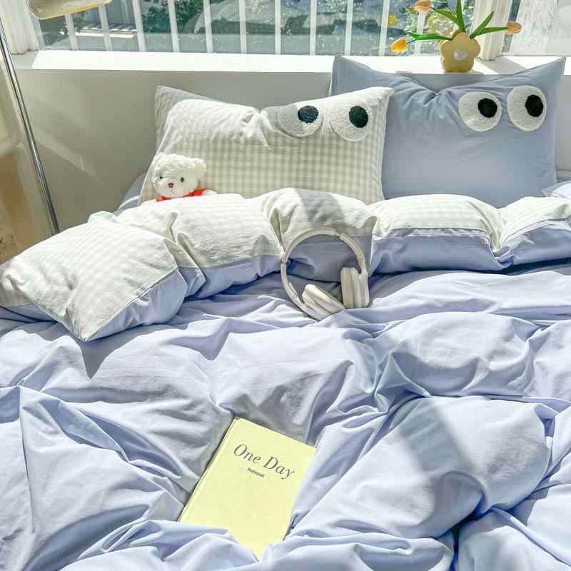 ・柄: 無地・素材: 水洗いコットン・スタイル: 韓国風・サイズ: 三点セット（掛け布団カバー150*200、シーツ160*230、枕カバー1枚）、四点セット（掛け布団カバー180*220、シーツ235*245、枕カバー2枚）、四点セット（...