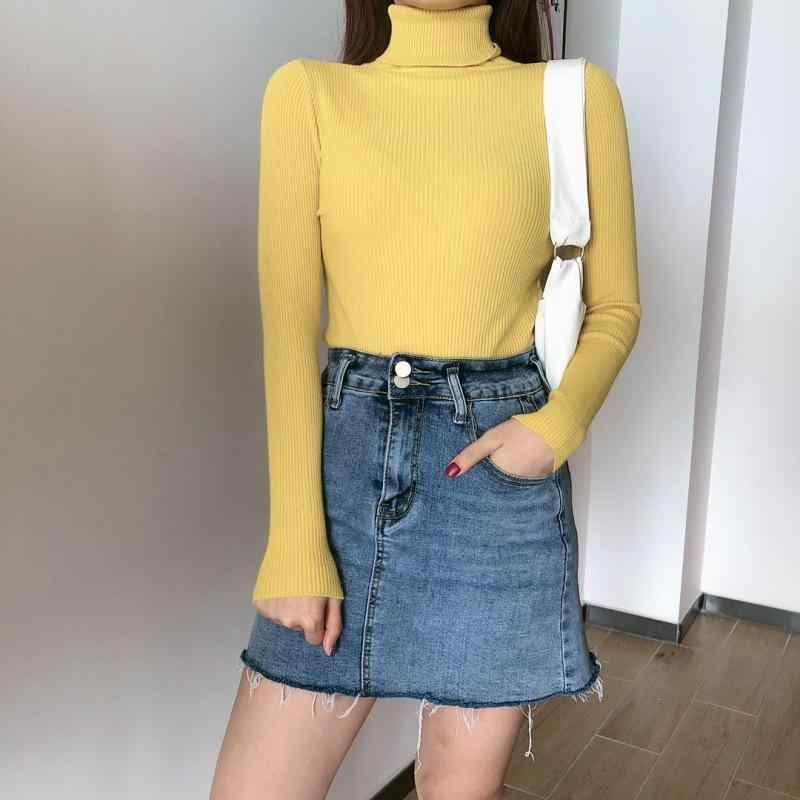 ・カテゴリ: ニット・スタイル: 通勤・柄: 無地・厚さ: 普通・ネックライン: ハイネック・袖丈: 長袖・袖のタイプ: レギュラー・シルエット: スリム・素材: ポリエステル繊維・素材の割合: 30～50%・色: ホワイト, グレー, ブ...