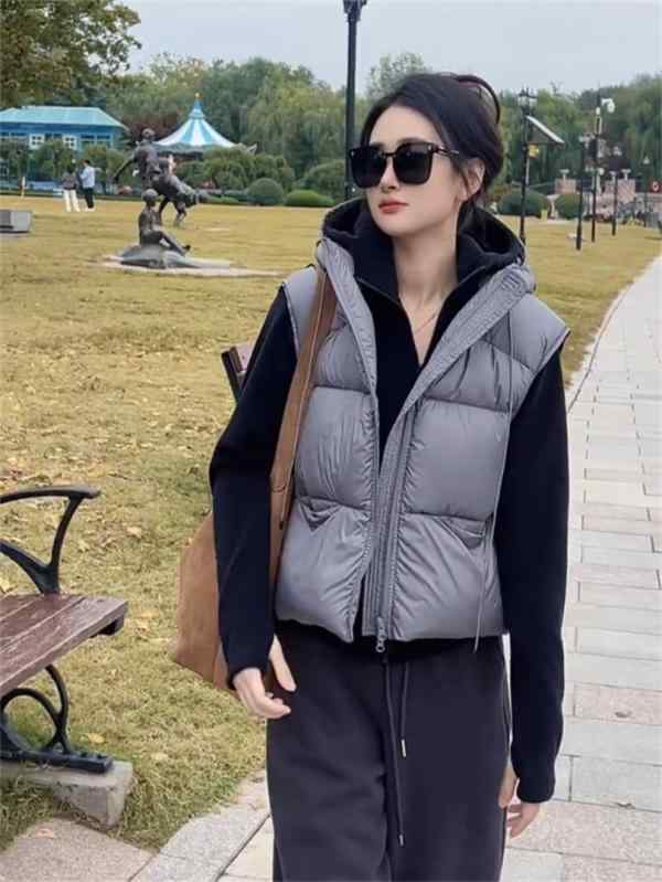 ・カテゴリ: ベスト/ジレ・スタイル: カーディガン、通勤・着丈: ミドル丈 (50cm～65cm)・襟の形: フード付き・柄: 無地・素材: ポリエステル・主素材: ポリエステル繊維・主素材の含有量: 50-70%・カラー: ブラック、グ...