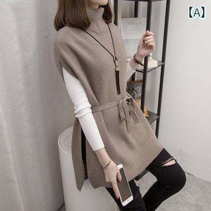 ・カテゴリ: ニット・素材: 包芯纱、綿・柄: 無地・厚さ: 普通・スタイル: プルオーバー・フィット: ゆったり・袖丈: ノースリーブ・ネックライン: Vネック・着丈: ミドル・ディテール: レザー切り替え・カラー: カーキ、グレー、ブラ...