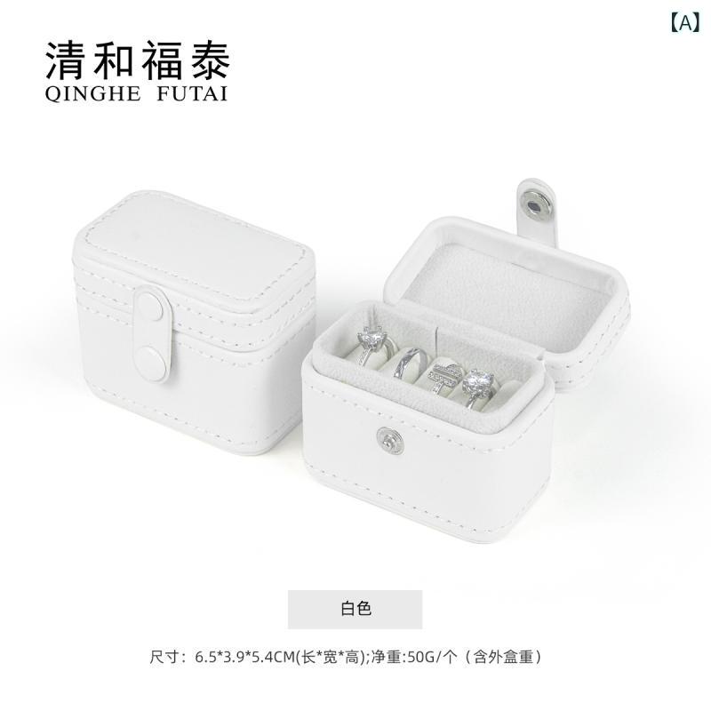 ・カテゴリ: 首飾箱・素材: レザー(PU皮革)・スタイル: 日式・柄: 無地・色: ホワイト、ピンク、グレー、ブラック・サイズ: 福泰・特性: 小型・重さ: 約50g・サイズ: 約6.5cm x 3.9cm x 5.4cm・硬さ: ソフト