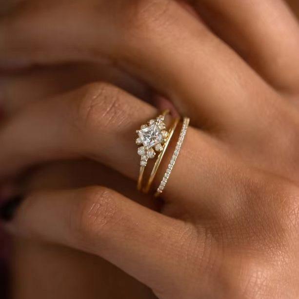 ・種類: リング、指輪・素材: 銅・造型: 幾何学型・加工: ジルコニア・スタイル: 韓国風・対象: 女性・サイズ: 6号, 7号, 8号, 9号, 10号・カテゴリー: 手飾り・特徴: 円形, 環形, 線形, 幾何学模様・テイスト: フレ...