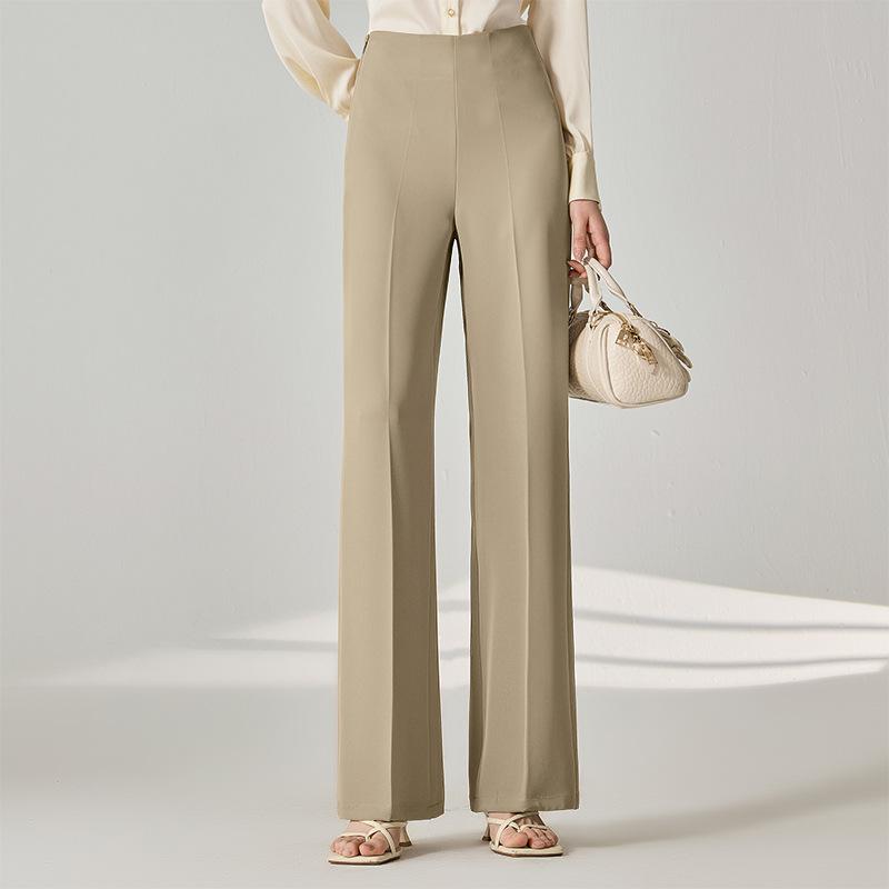 ・素材: ポリエステル・ブランド: 梵蒙・スタイル: 微喇裤・パンツ型: 微喇型・パンツ丈: 長ズボン・ウエスト: ハイウエスト・厚さ: 薄手・流行要素: ファスナー・カラー: カーキ色, 桜ピンク, スカイブルー, ブラック, ミルクホワ...