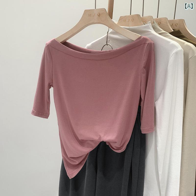 ・主な素材: その他・柄: 無地・袖丈: 長袖・版型: ストレート・ネックライン: オフショルダー・袖のタイプ: レギュラー・カラー: ピンク, アプリコット, ダークグレー, ブラック・サイズ: S, M, L, XL・スタイル: 通勤・...