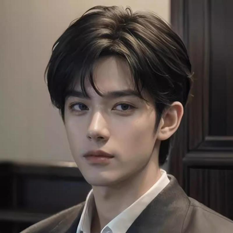 ・カテゴリ: メンズウィッグ・スタイル: 中分・長さ: 短髪・素材: 人毛・カラー: 自然な黒, ダークブラウン