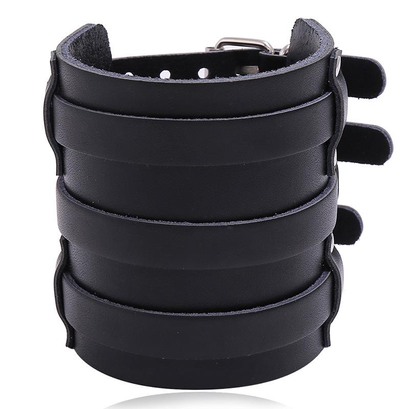 ・素材: レザー・スタイル: ユニセックス・デザイン: 幾何学模様・用途: 旅行記念、展示会、広告宣伝、社員福利厚生、周年記念、ビジネスギフト、開業式典・カラー: ブラック、ダークブラウン・カテゴリ: ブレスレット