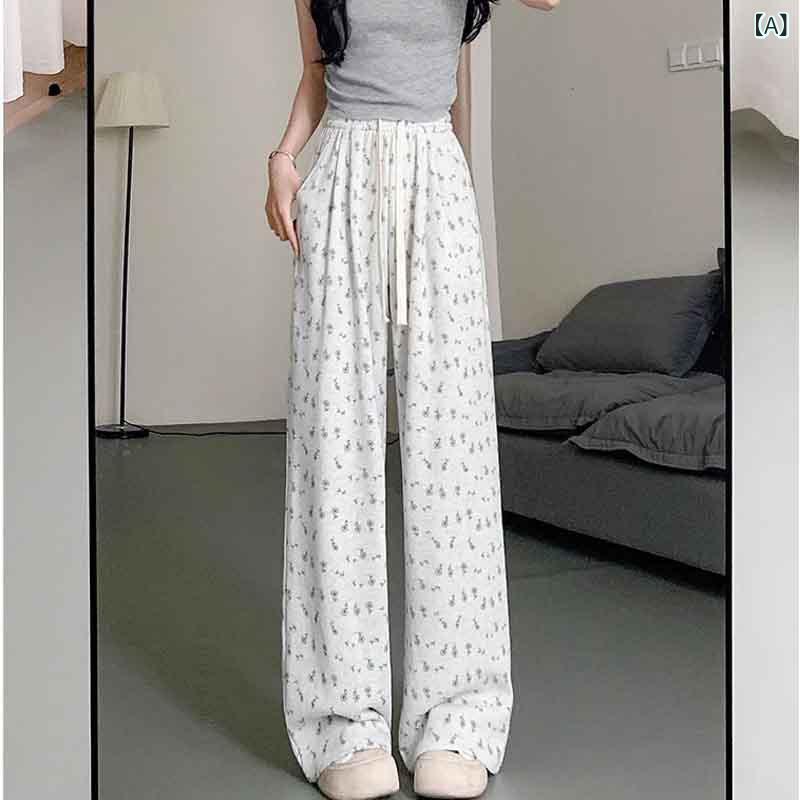 パンツ レディース 小花柄 ワイドパンツ 春秋 カジュアル ゆったり 楽ちん 韓国風 着回し 普段使い ロングパンツ スタイルアップ 脚長効果 ボトムス・カテゴリ: カジュアルパンツ・素材: スパンデックス・素材混用率: 90-95%・パン...