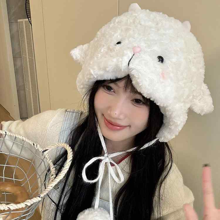 ・カテゴリ: ニット帽・流行要素: フリンジ・帽子のタイプ: 丸い・色: 白・サイズ: フリーサイズ・機能: 保温、防風・スタイル: かわいい、甘い、さわやか・生地: 綿、ポリエステル・主な生地の成分: ポリエステル繊維 31-50%・主な...