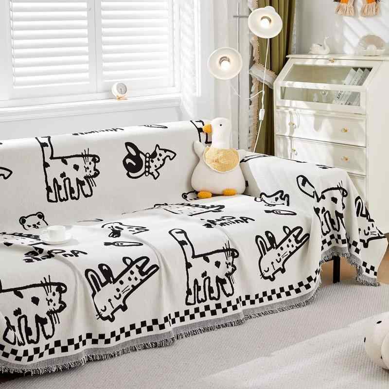 ・素材: シェニール・カテゴリ: ソファカバー・柄: キャラクター・ソファタイプ: 3人掛けソファ・カラー: ベージュ, グリーン, ブラック, グレー・サイズ: 180×130cm, 180×180cm, 180×230cm, 180×2...