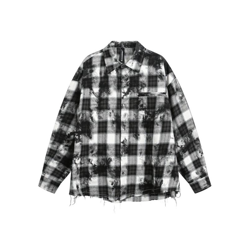 ・素材: 綿・スタイル: ストリート・タイプ: カーディガン・フィット: ゆったり・襟の形: 襟付き・袖丈: 長袖・柄: 格子柄・厚さ: 普通・対象年齢: 成人・対象: メンズ・カテゴリ: シャツ・色: ブラック・サイズ: S、M、L、XL...