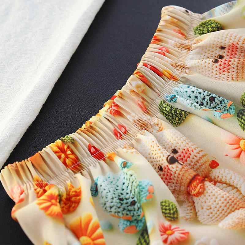 ・対象: 女の子・スタイル: 韓国・セット内容: 上着、7分丈パンツ・袖丈: ノースリーブ・パンツ丈: 7分丈・厚さ: 薄手・柄: その他・素材: ポリエステル繊維、綿85%・安全等級: B類・カラー: 上着+7分丈パンツ・適用年齢: 3～8歳